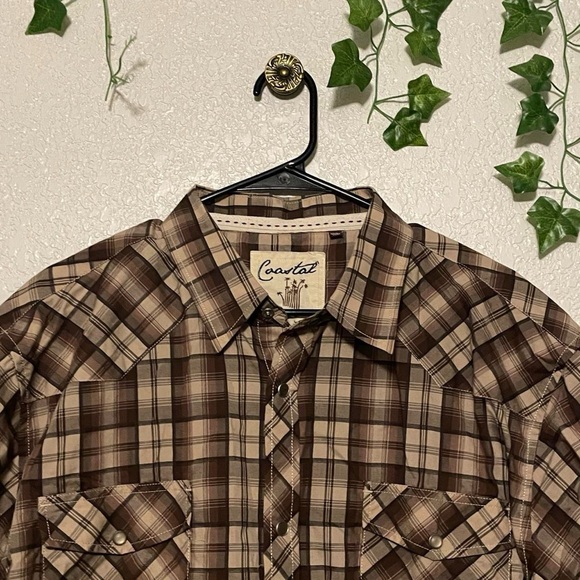 Coastal | Shirts | Vintage Brown Button Up Shirt | Poshmark